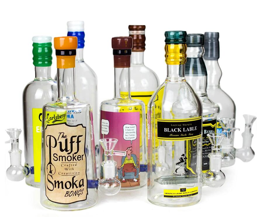9" Liquor Bottle Bongs,Novelty Water Pipes
